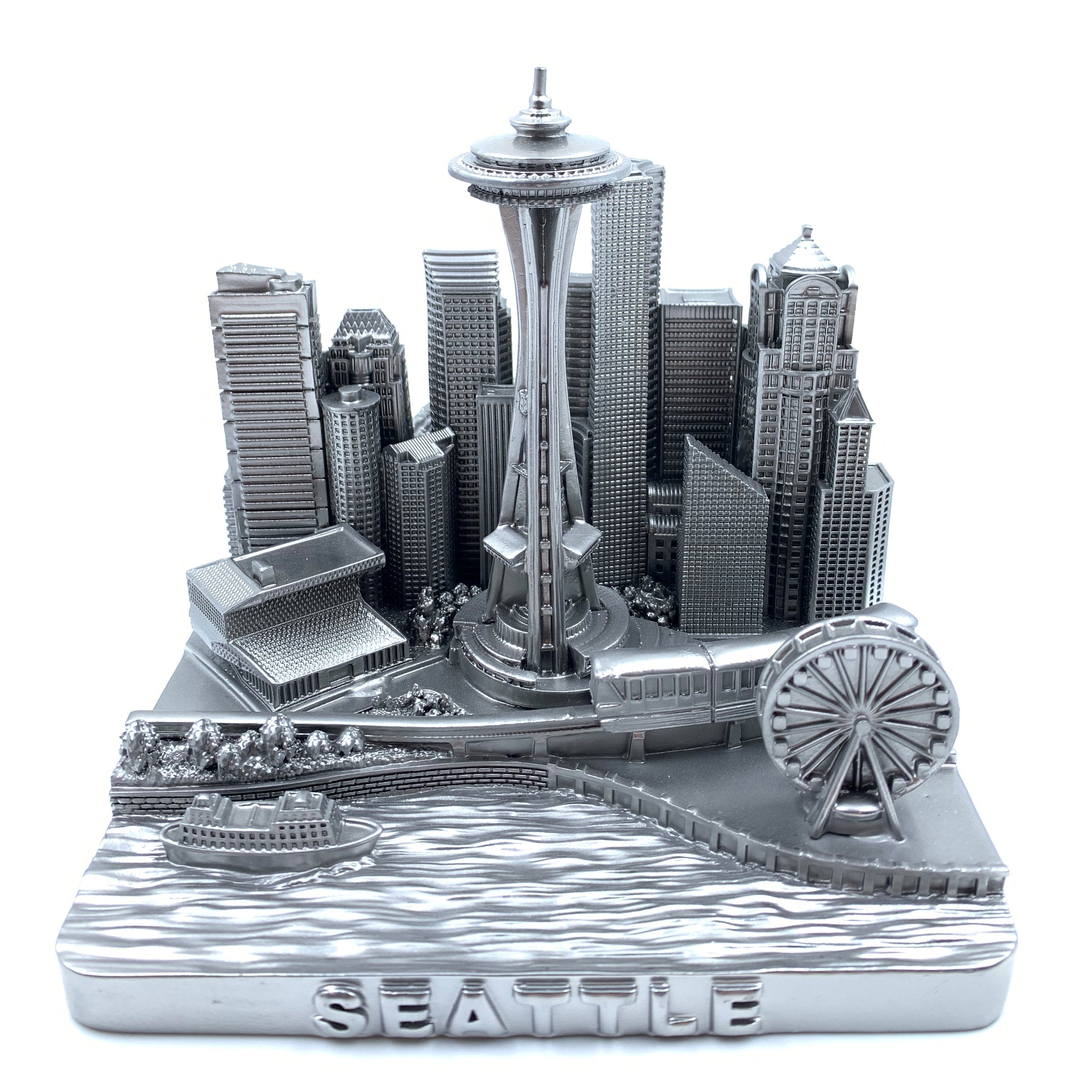Copy of Seattle City Skyline 3D Model Landmark Replica Square Silver 4 ...